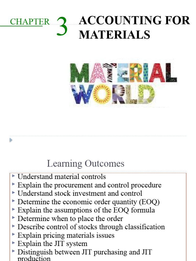 Chapter 3 Material | PDF | Lean Manufacturing | Logistics
