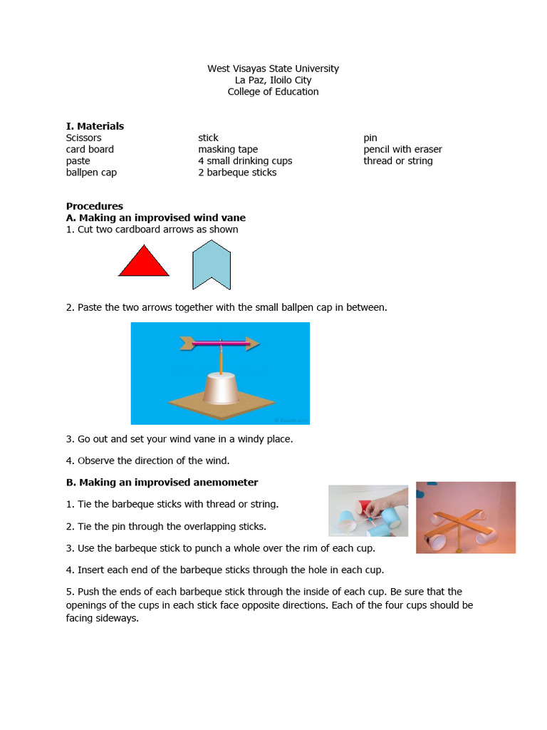Improvised Weather Instruments | PDF | Earth Sciences | Meteorological ...