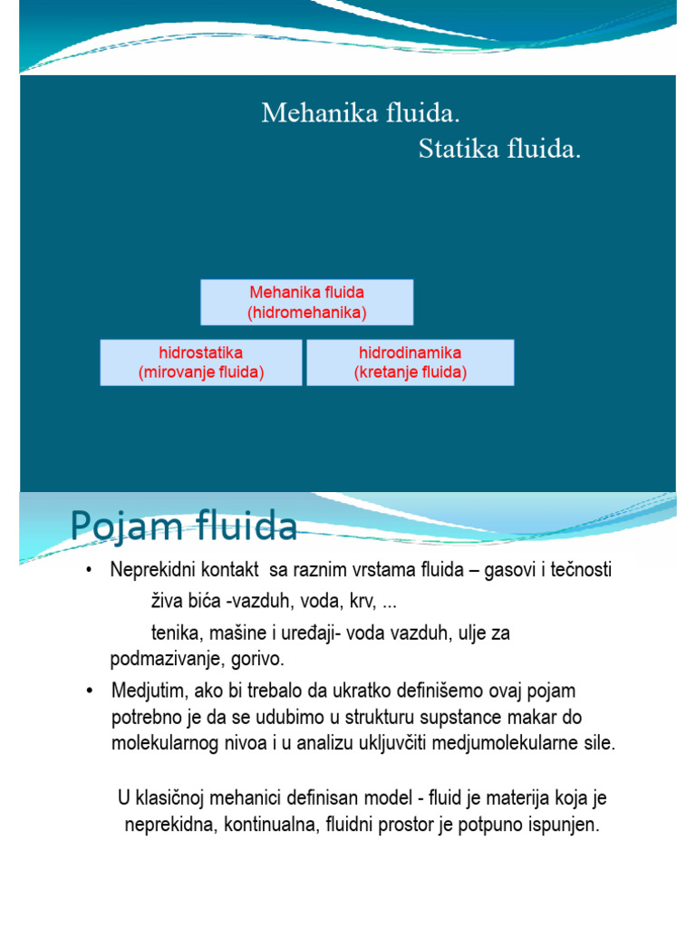 Mehanika I Statika Fluidi | PDF