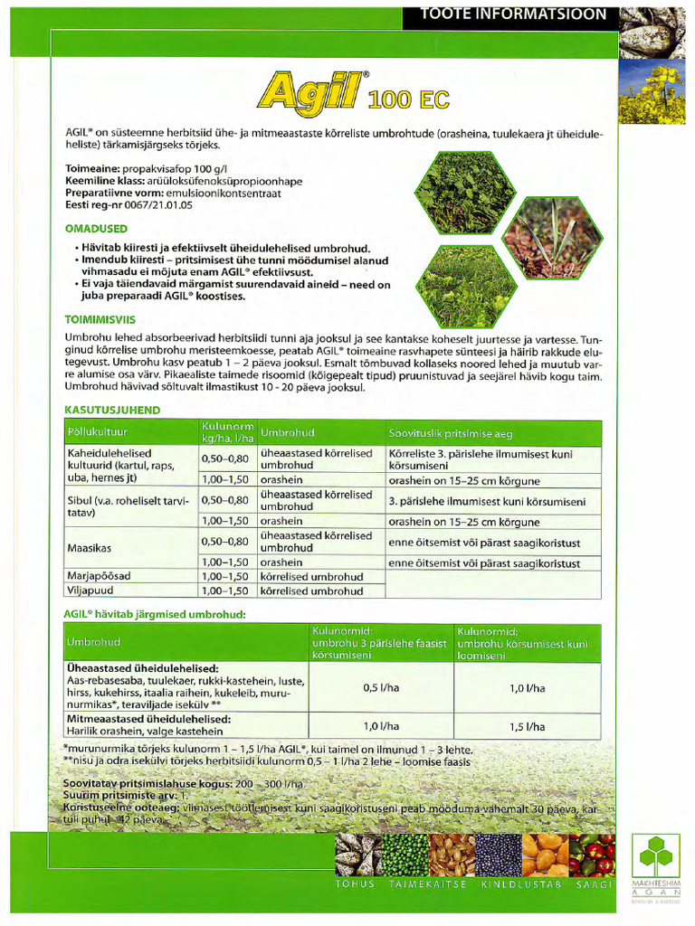 Agil 100 EC Herbitsiid | PDF