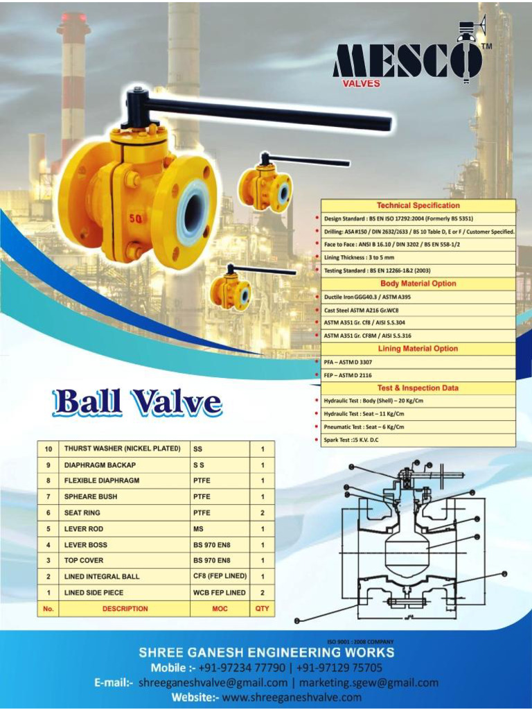 Catalogue - Teflon Lined Valves | PDF
