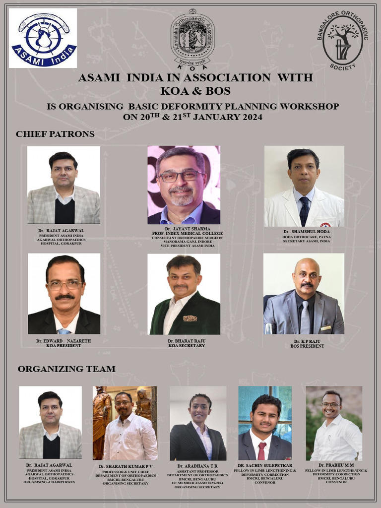 Asami Basic Deformity Course Bengaluru 2024 | PDF | Surgery | Surgical ...