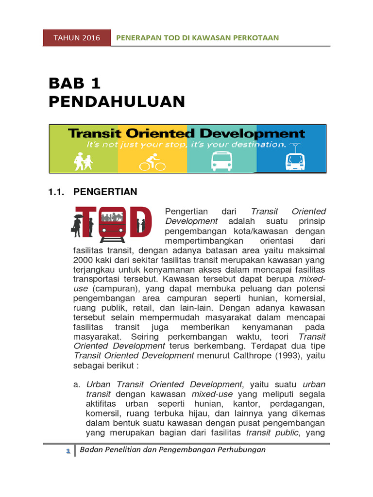 Penerapan TOD Di Kawasan Perkotaan | PDF