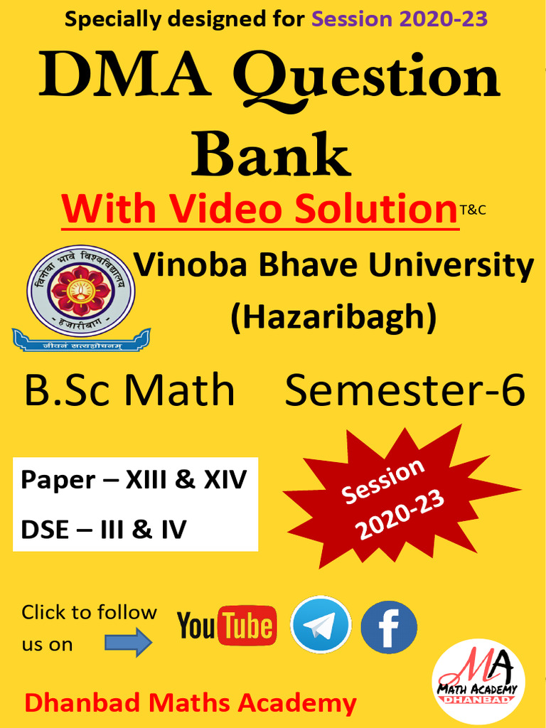 Vbu Sem-6 Dma Question Bank | PDF | Vector Space | Linear Map