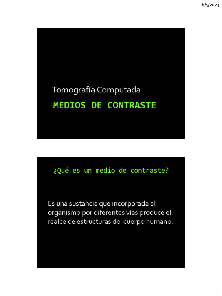 Medios de Contraste | PDF | Asma | Especialidades Medicas
