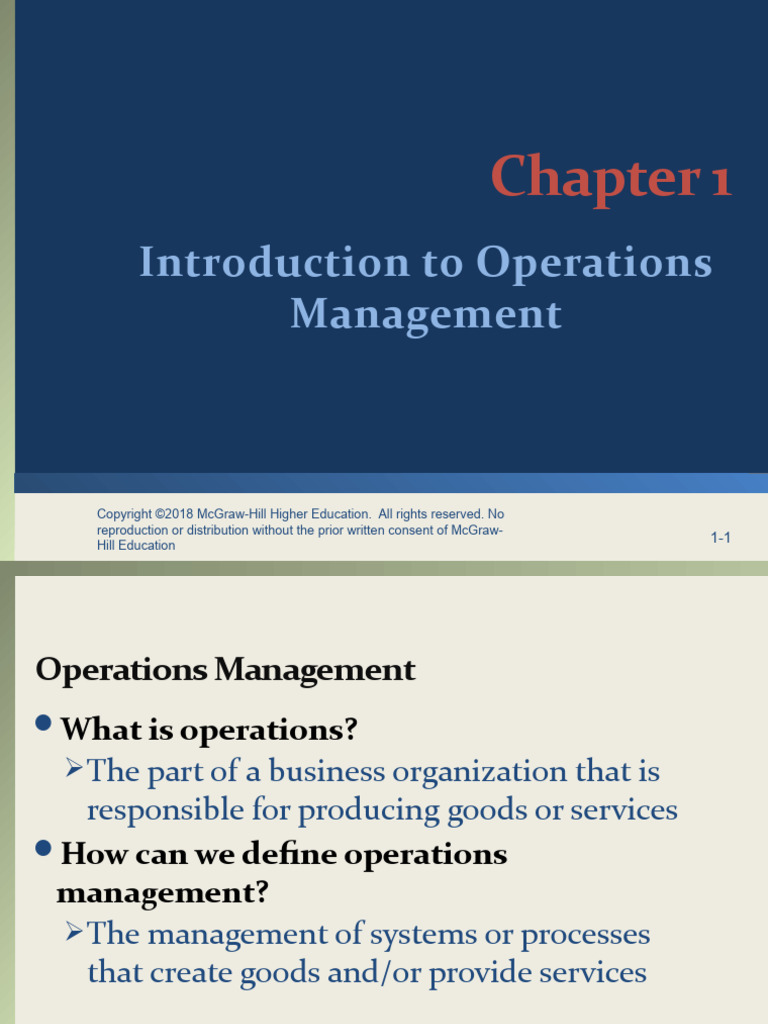 Stevenson - 13e - Chapter - 1 Revised | PDF | Operations Management | Supply Chain