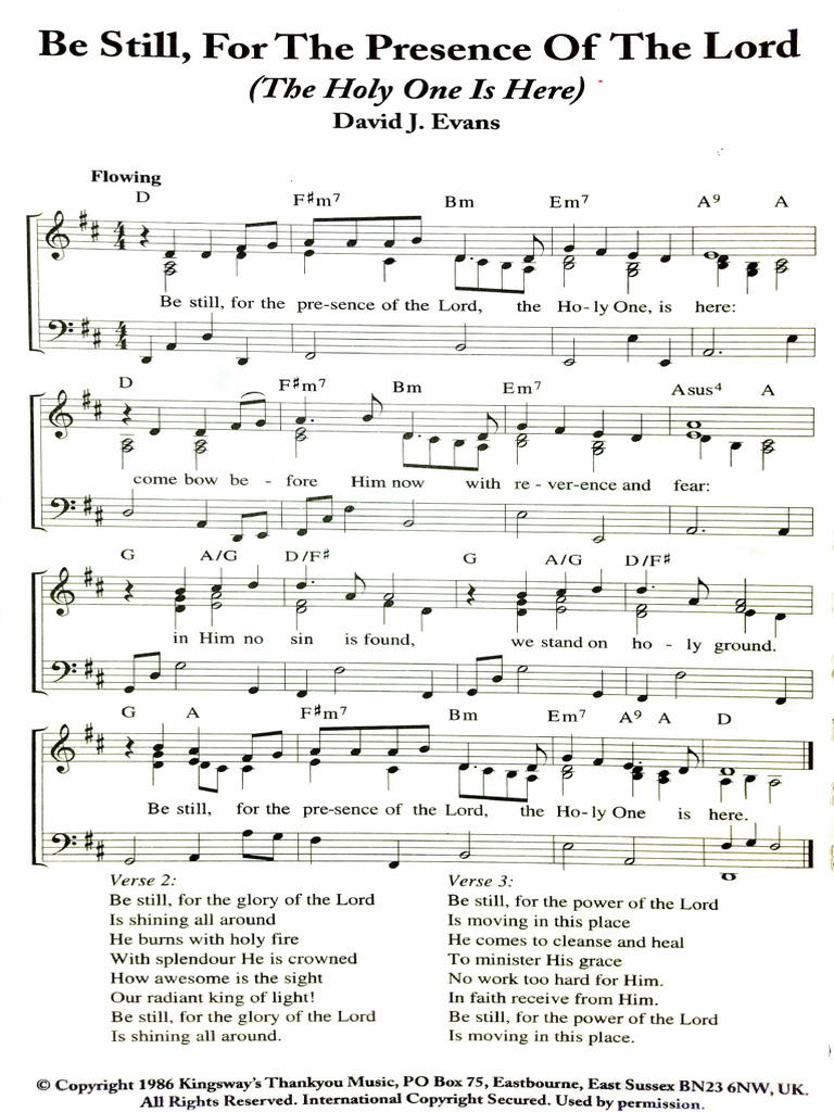 Be Still For The Presence of The Lord | PDF