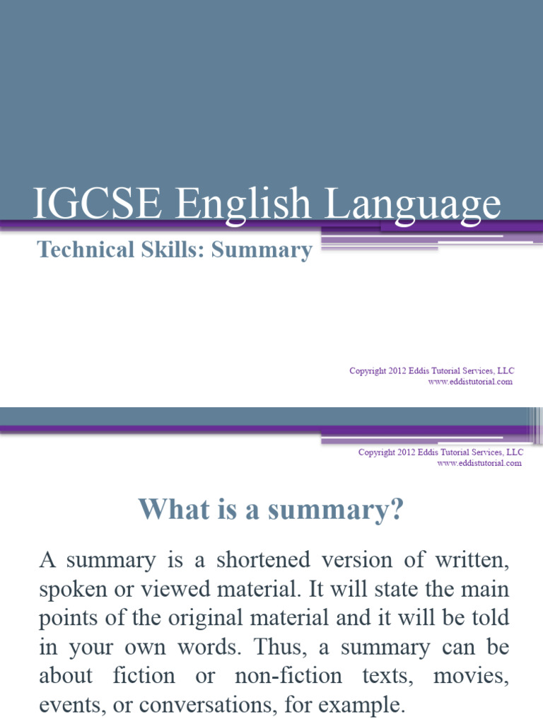 IGCSE Eng Lang Summary | PDF | Writing | Cognition
