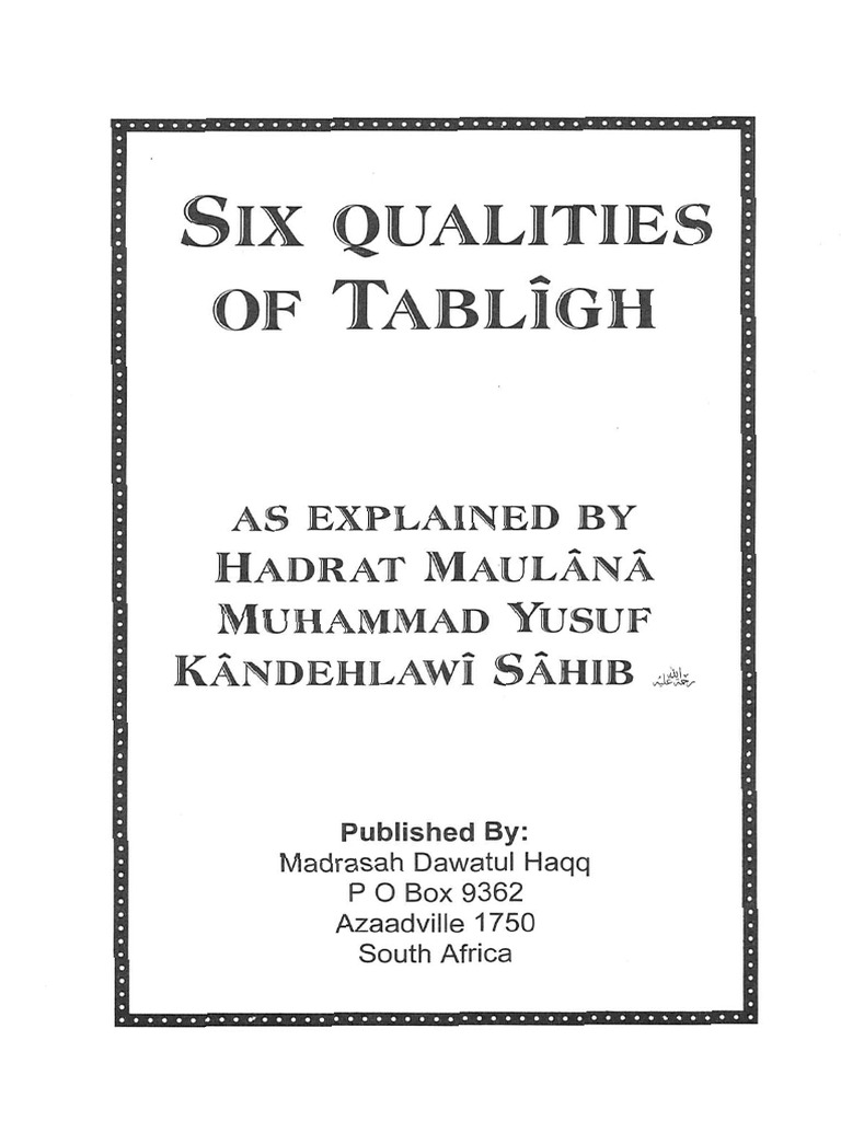 Six Qualities of Tablîgh | PDF