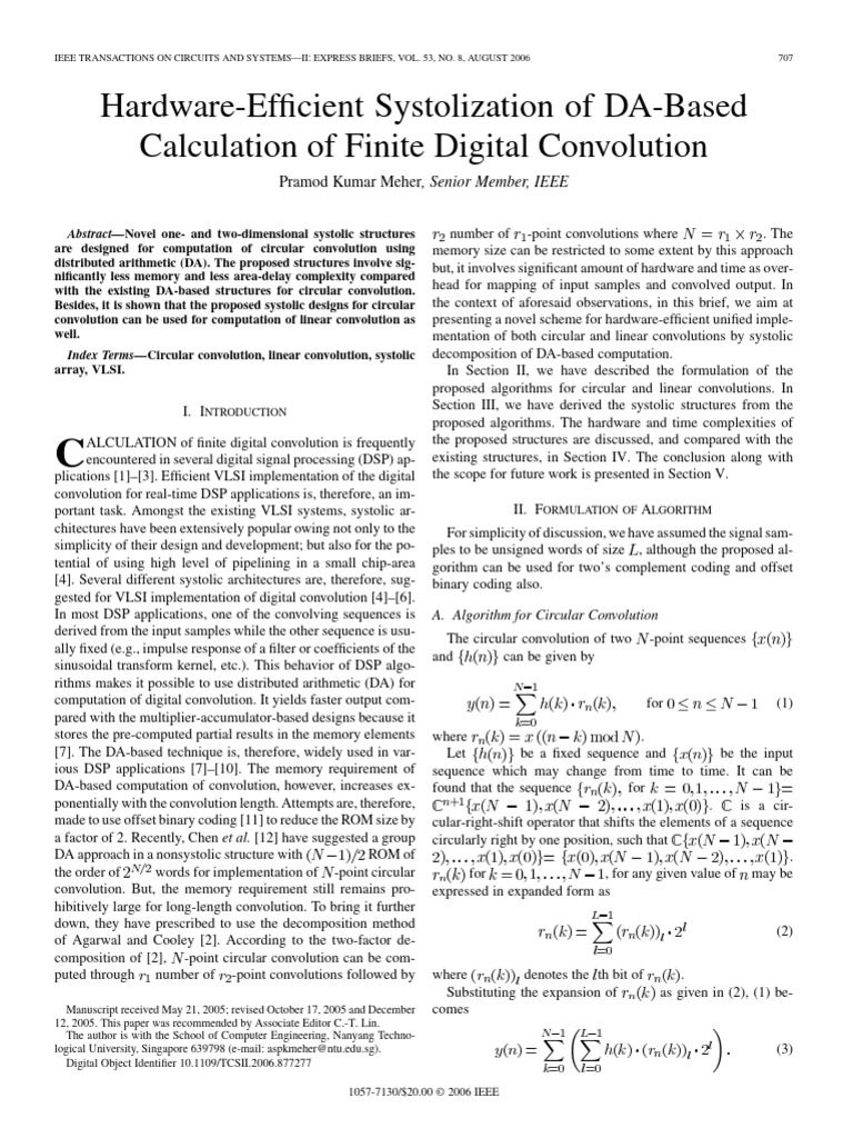 Tcsii 2006 877277 | PDF | Convolution | Digital Signal Processing