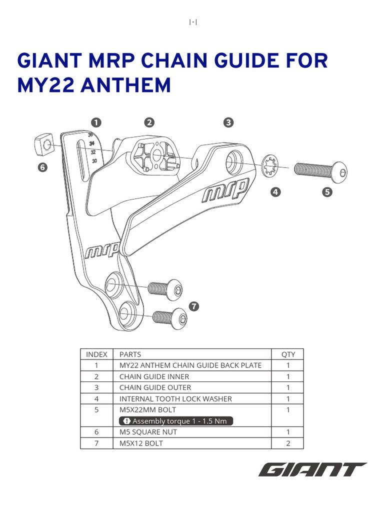 Giant MRP Chain Guide For My22 Anthem | PDF