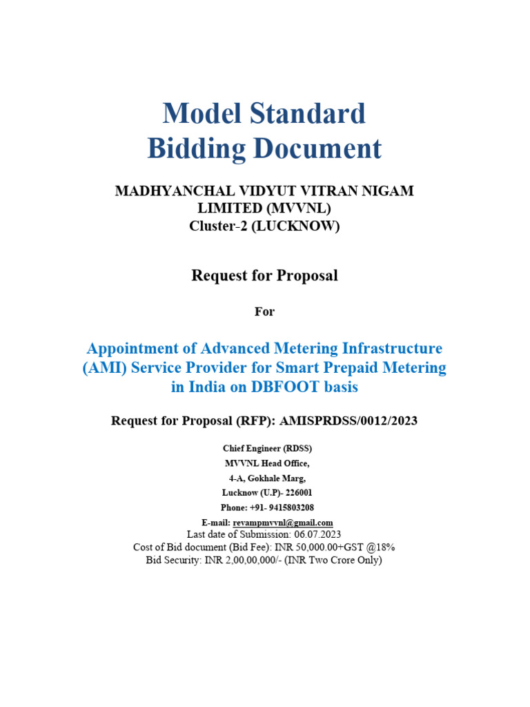 RFP AMISP Cluster 2 Lucknow | PDF | Request For Proposal | Business