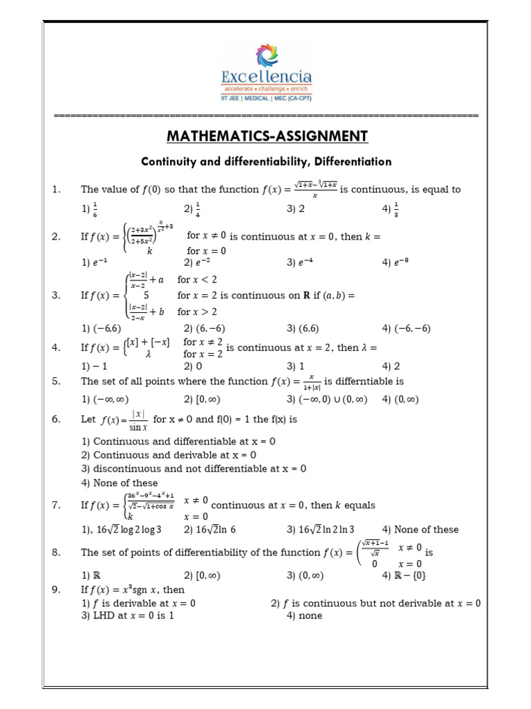 26 Continuity And Differentiability Differentiation Download Free Pdf Algebra