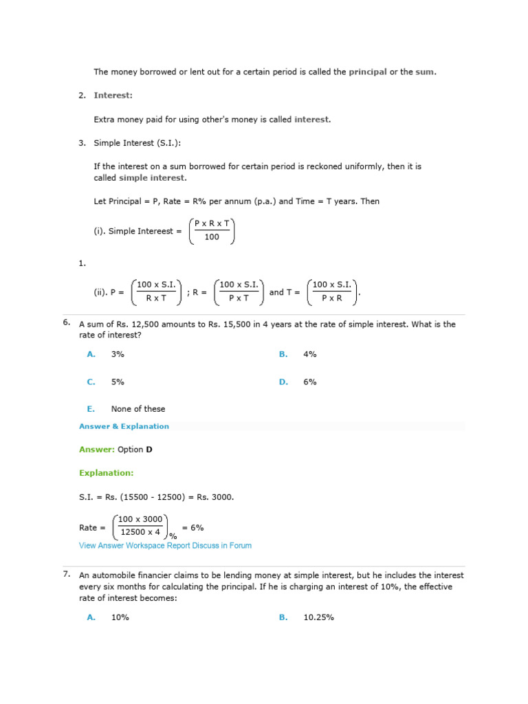Simple Interest | PDF | Interest | Private Sector