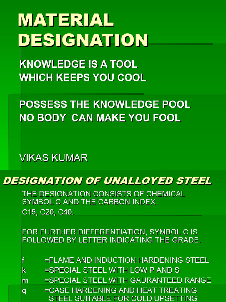 Steel Designation Guide | PDF | Stainless Steel | Steel