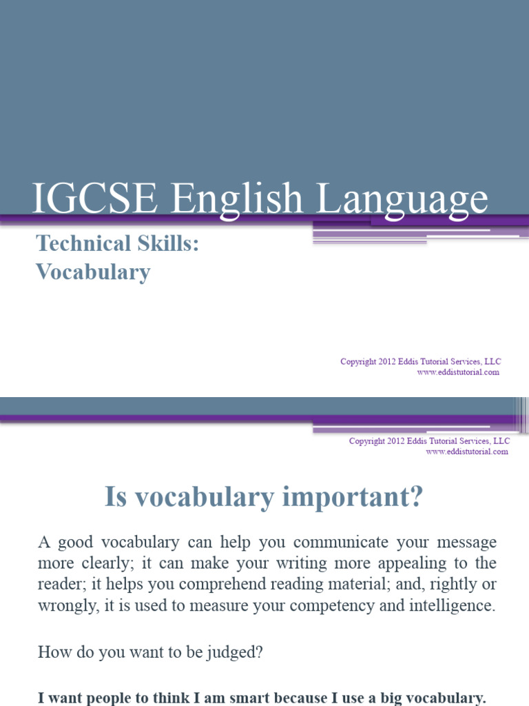 IGCSE Eng Lang Vocabulary | PDF | Vocabulary | English Language
