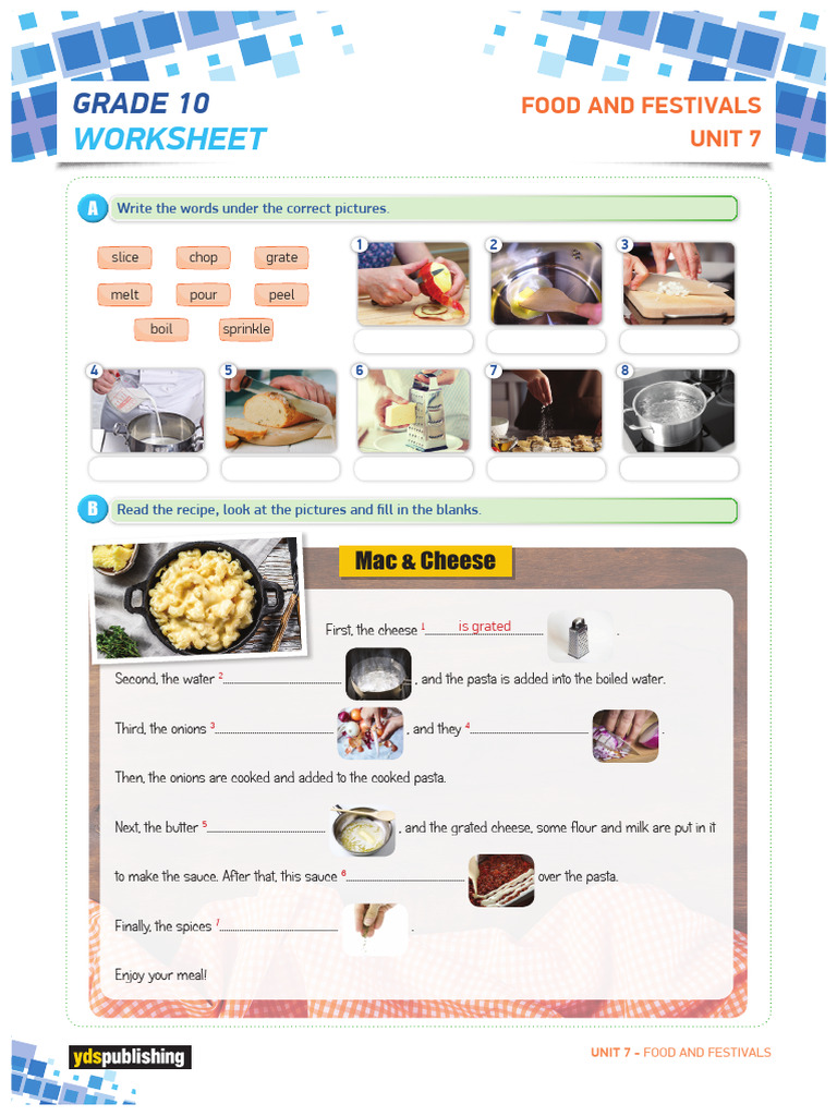Grade 10 Online Worksheet Unit 7 1 | PDF | Carnival | Pasta