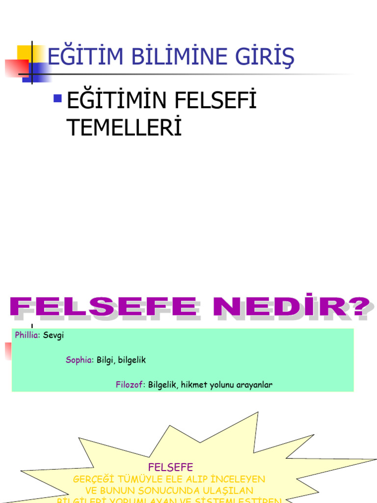 Hafta EBG Felsefe 1 | PDF