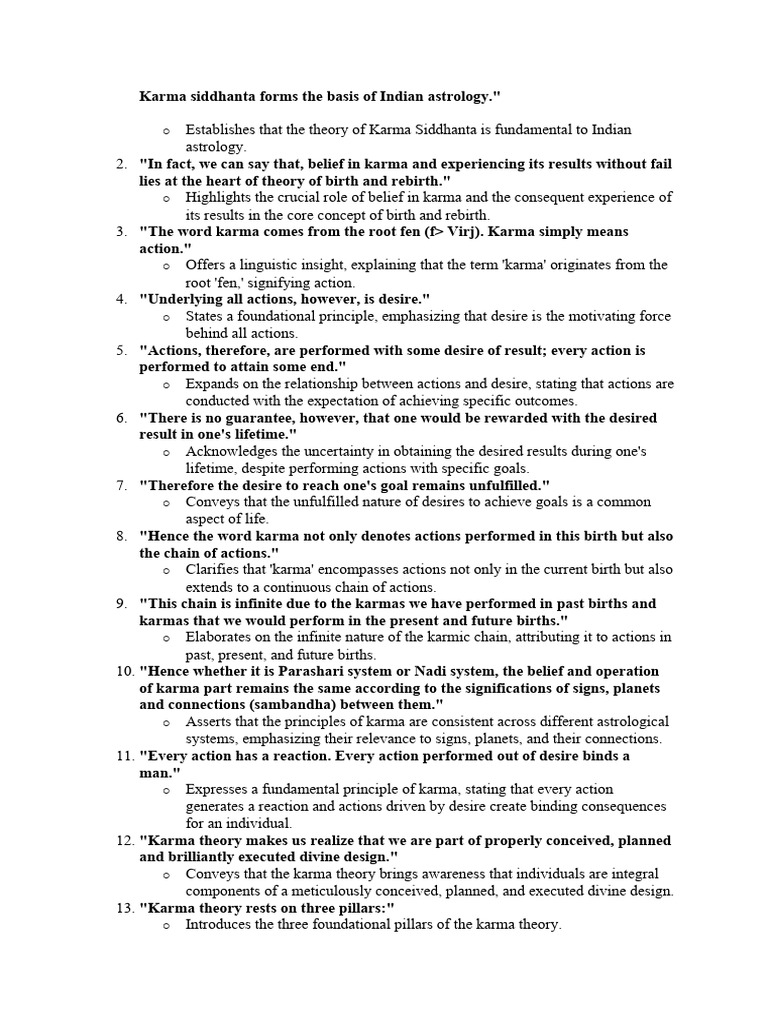 Karma Siddhanta Forms The Basis of Indian Astrology | PDF | Karma ...