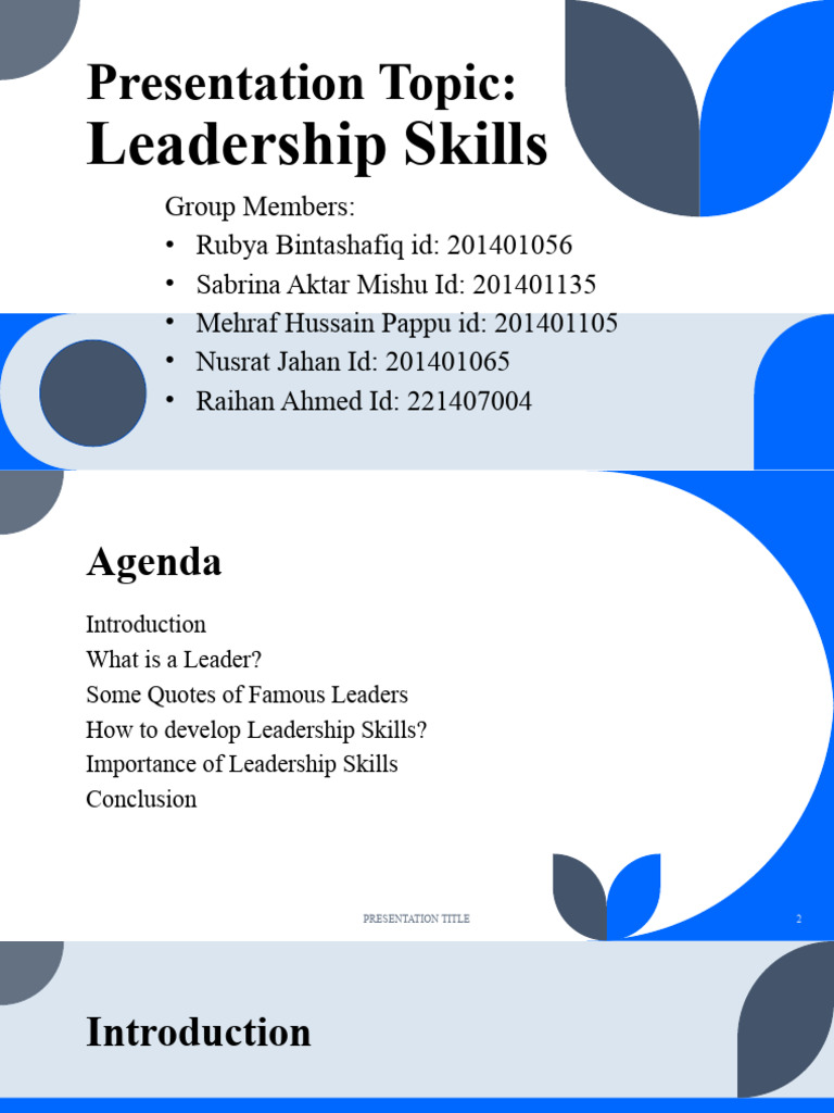 Leadership Skills | PDF | Leadership | Skill