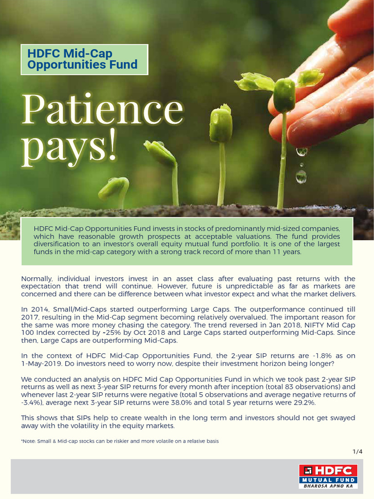 HDFC Mid-Cap Opportunities Fund Leaflet - Patience Pays - 1 | PDF ...