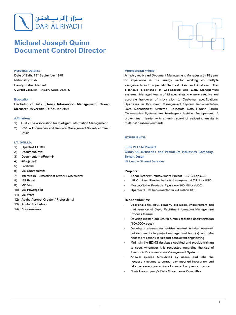 CVSample | Download Free PDF | Computing | Information Technology Management