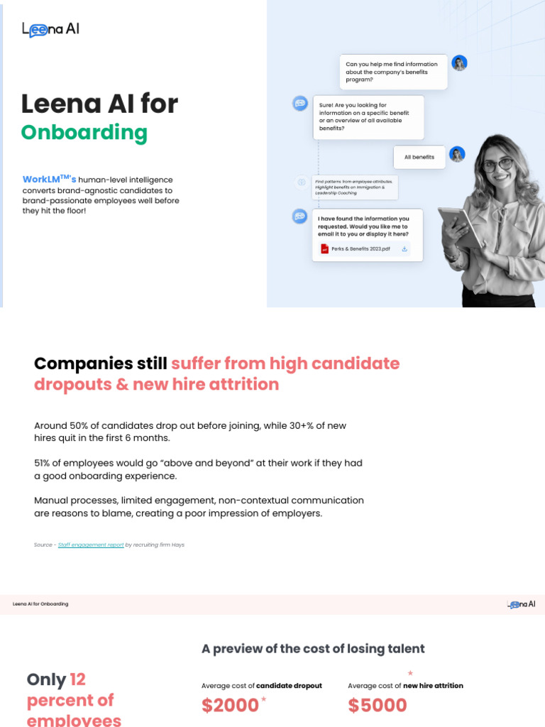 Leena AI for Onboarding Deck - 2024 | PDF | Artificial Intelligence | Intelligence (AI) & Semantics
