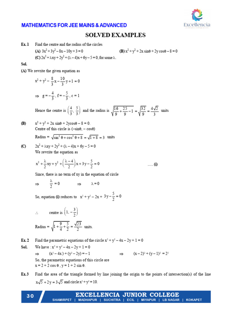 Circle (Exercise) | Download Free PDF | Circle | Perpendicular