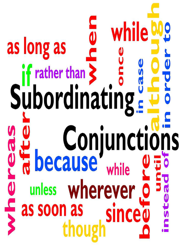 Subordinating Conjunctions Wordcloud | PDF