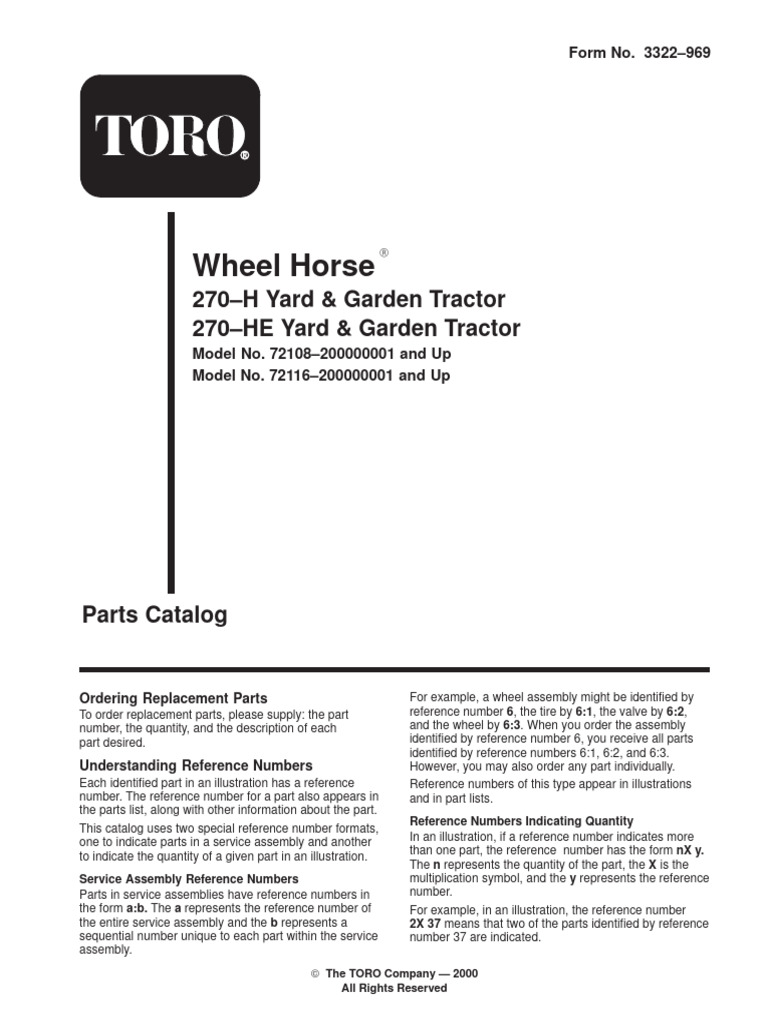 Manual Partes Tractor Toro | PDF | Screw | Axle