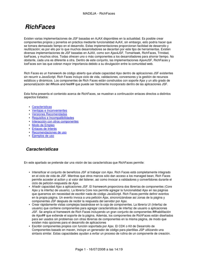 RichFaces | PDF