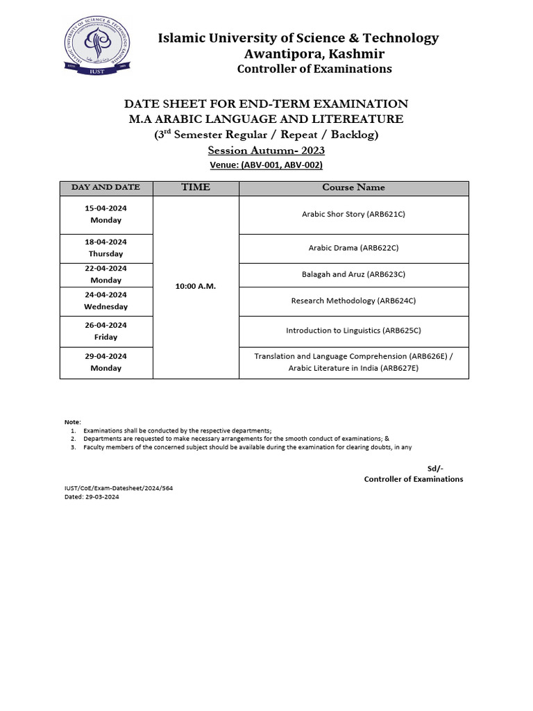 Islamic University of Science & Technology Awantipora, Kashmir | PDF ...