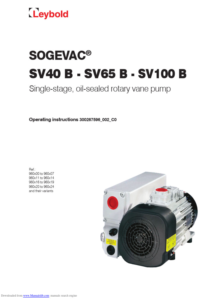 Sogevac sv40 B | PDF | Pump | Vacuum