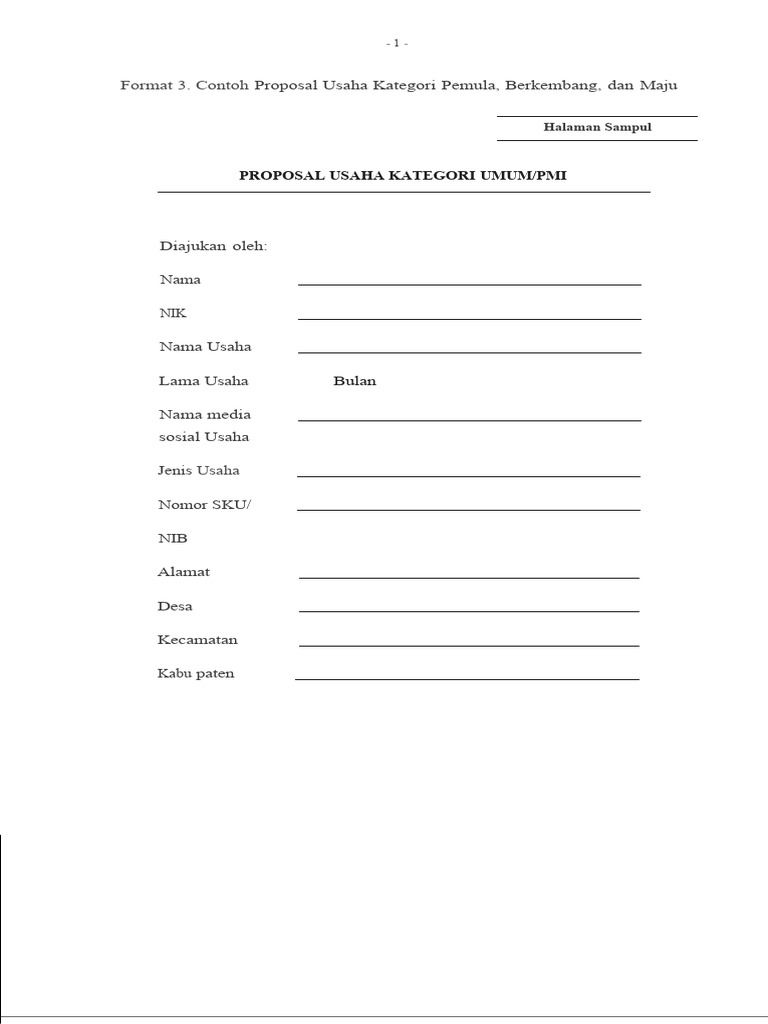 Contoh Proposal Usaha untuk PMI | PDF