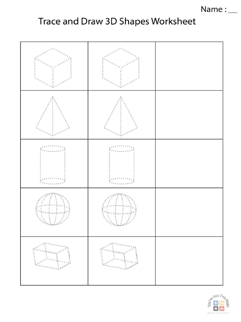 3D Shapes Worksheets PDF 5 | PDF