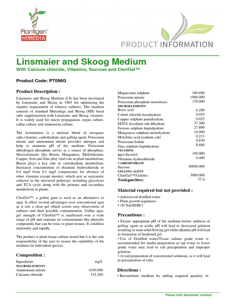 PT096G HiMedia Diagnocine | PDF | Agar | Water