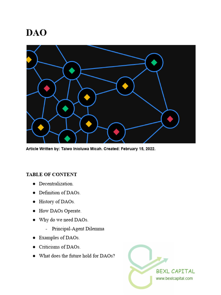 Daos Pdf Cryptocurrency Governance