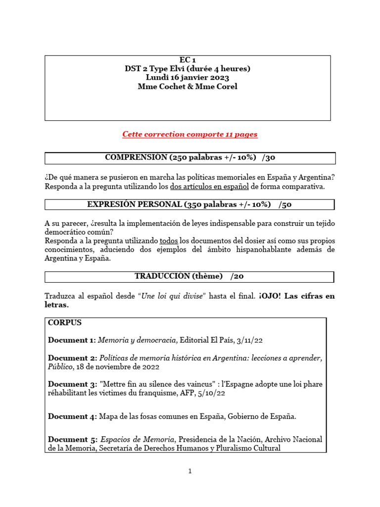 DST 2 Memoria Histórica CORRECTION | PDF | Democracia | Ideologías políticas