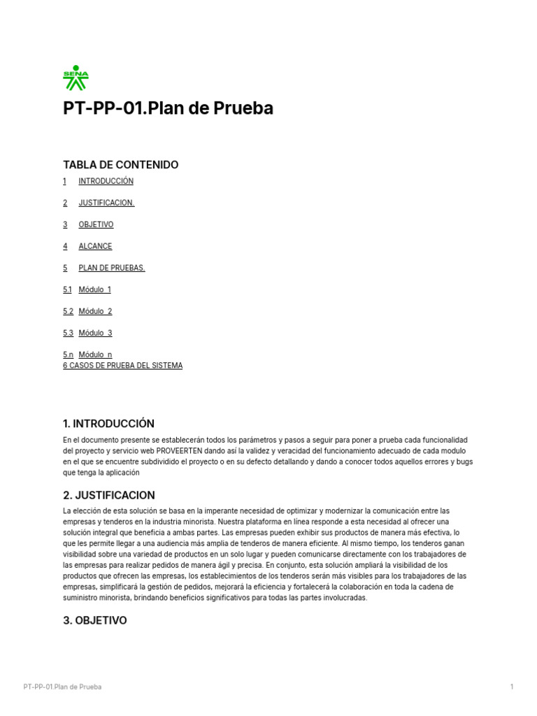 PT-PP-01 Plan de Prueba | PDF | Software | Chat en linea