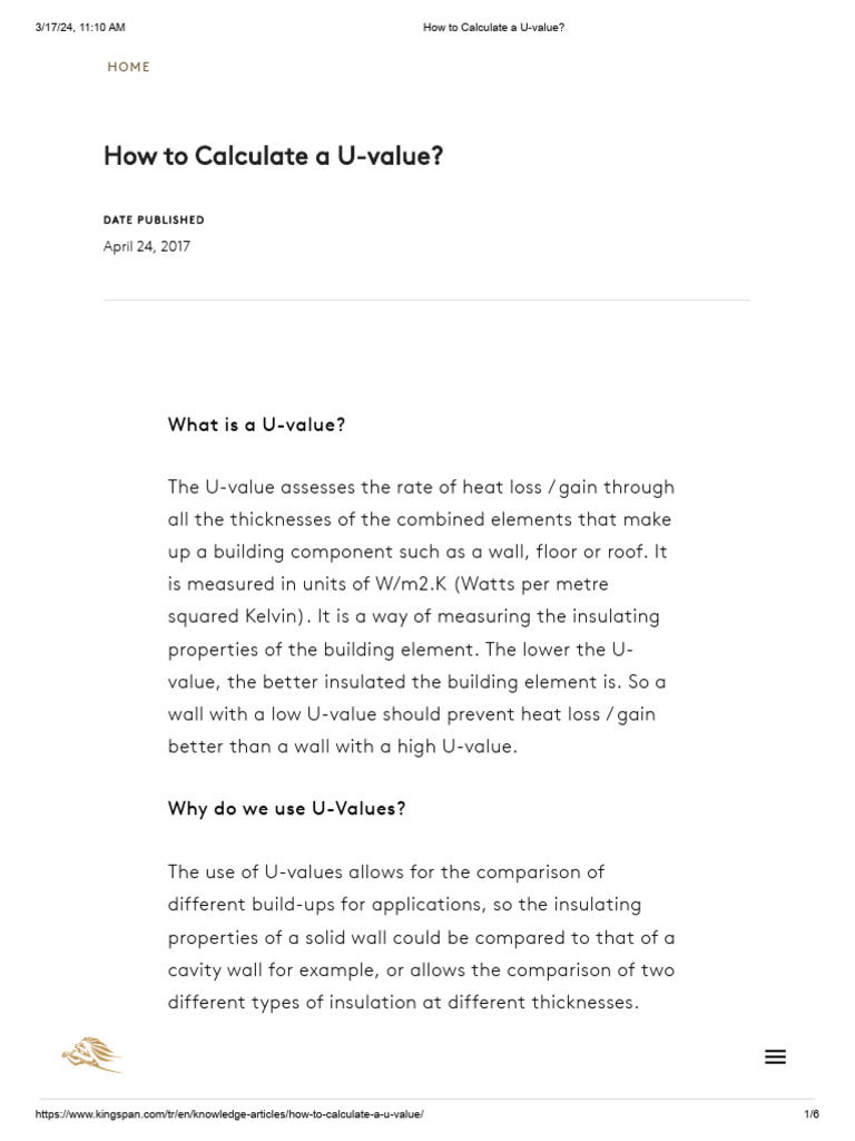 How To Calculate A U-Value | PDF | Building Insulation | Physical ...