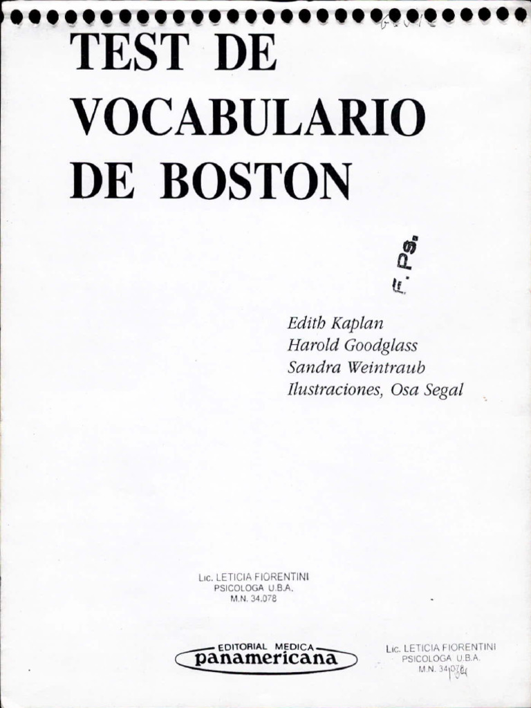 Test de Vocabulario de Boston | PDF | Doctorados | Titulo academico