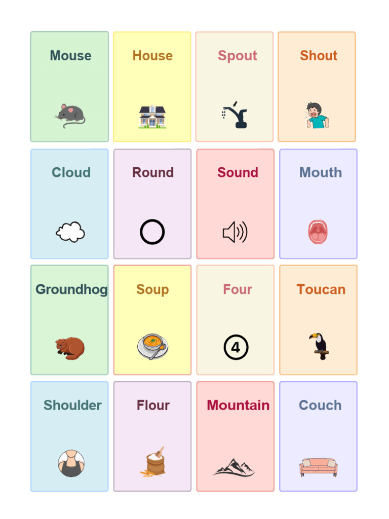 Flash Card - OU-WORDS. | PDF