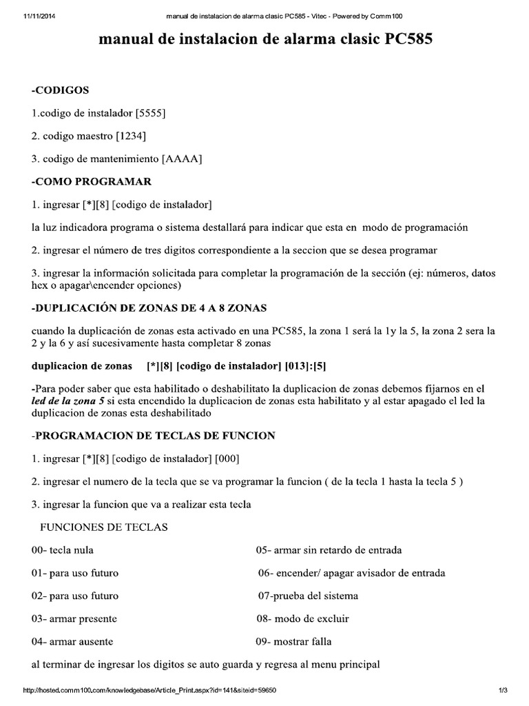 Manual de Instalacion de Alarma | PDF