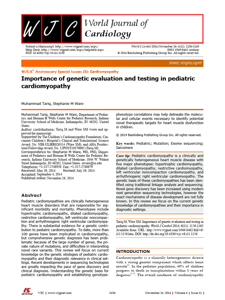 WJC 6 1156 | PDF | Genetic Disorder | Genetics