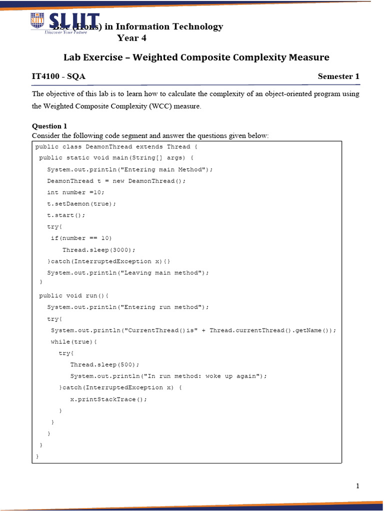 Lab - Weighted Composite Complexity Measure - Answer | PDF | Computing | Computer Engineering