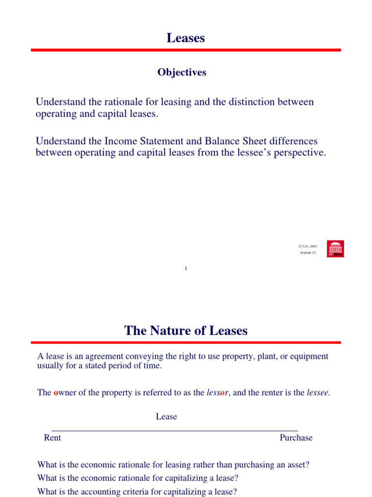 Lec 15 Notes | PDF | Lease | Business Economics