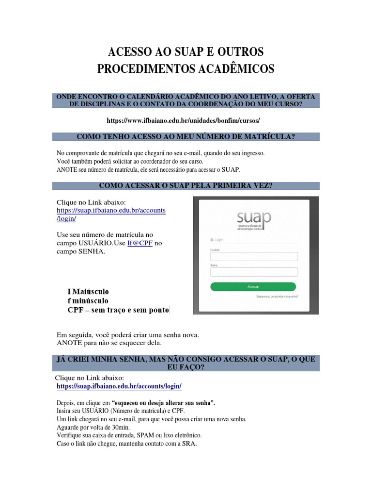 Guia de Acesso e Uso do SUAP IFBAiano | PDF | Ciências Sociais