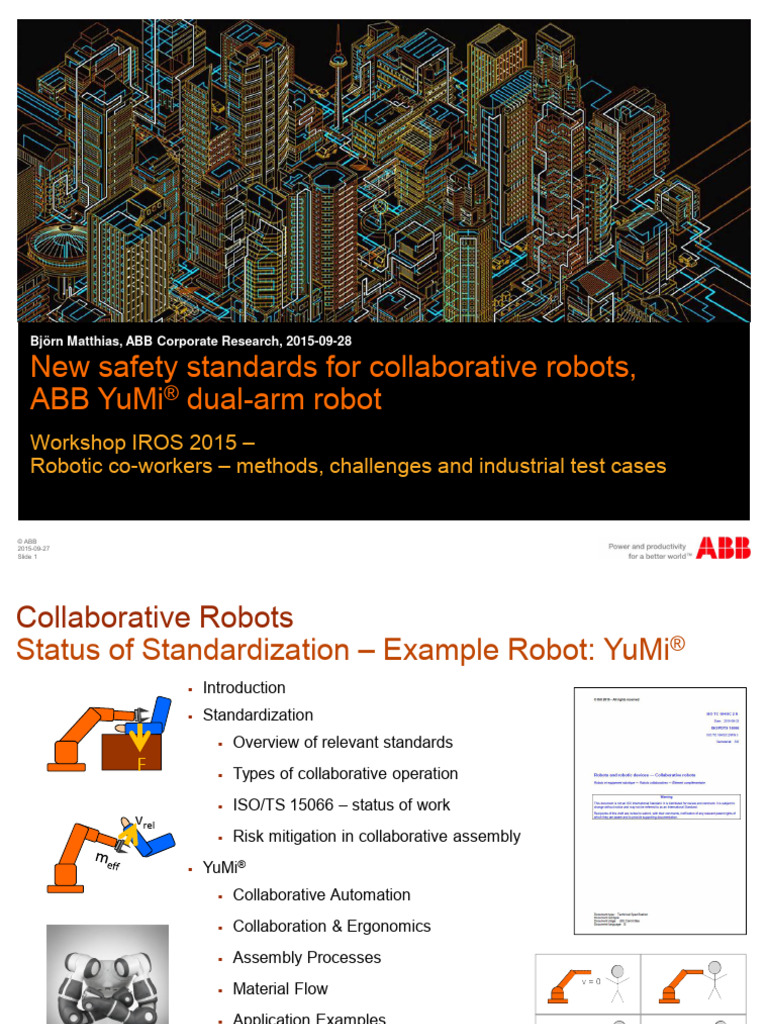 New Safety Standards For Collaborative Robots YuMi | PDF ...