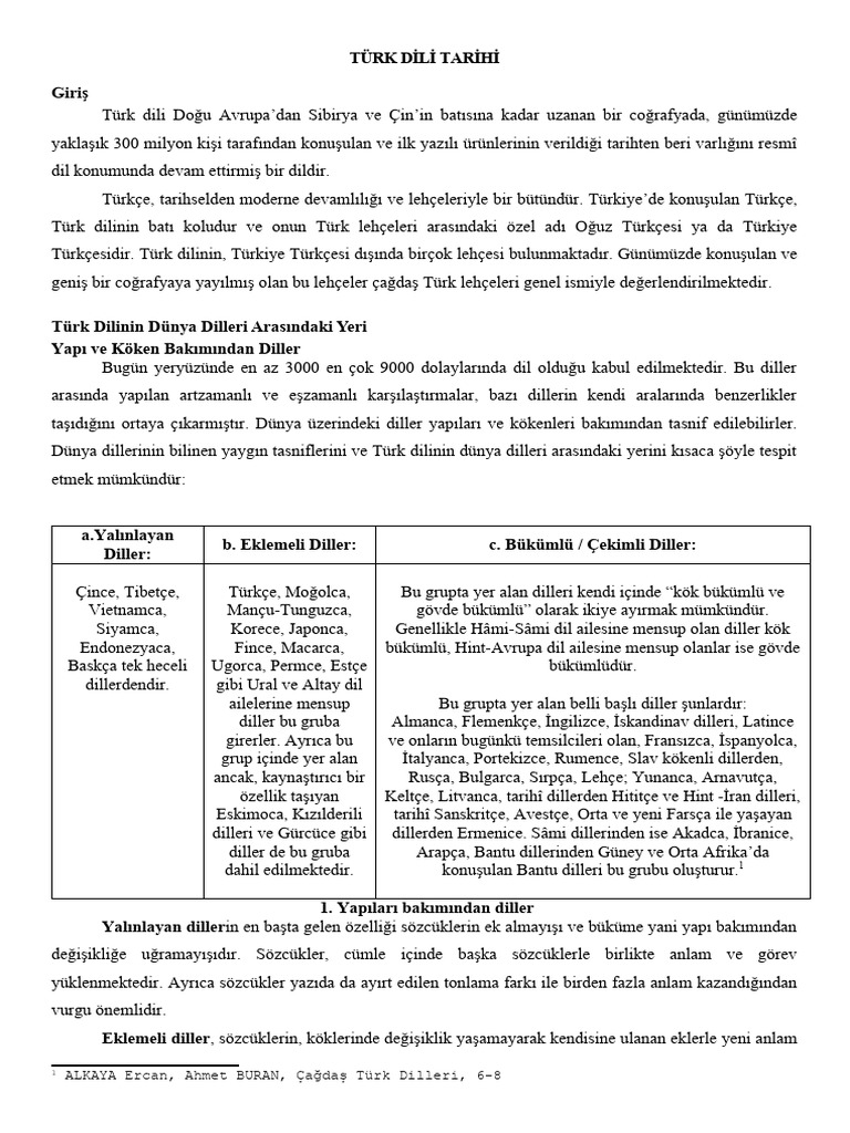Türk Dili Tarihi | PDF