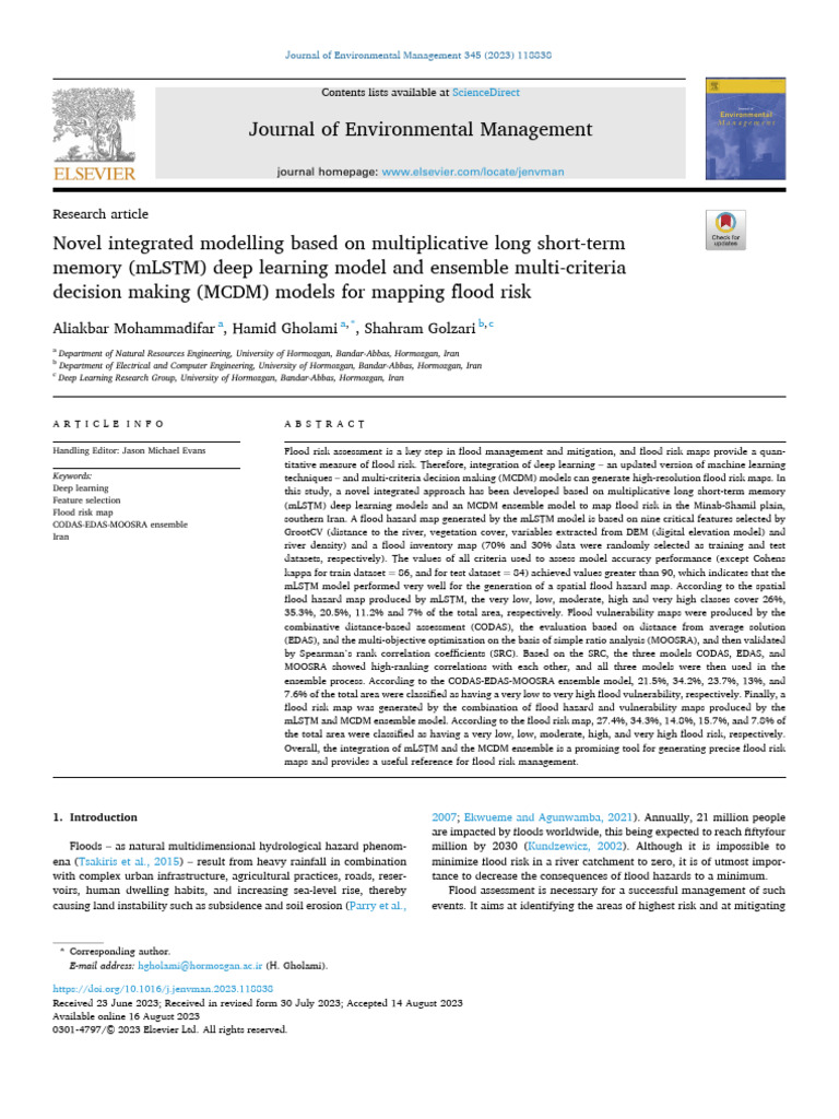 Deep Learning Model and Ensemble Multi-Criteria | PDF | Flood | Deep ...